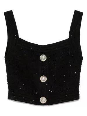 Balmain Square Neck Tops