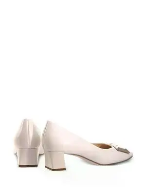 HOGL Etienne Block-heel Leather Pumps - Neutrals