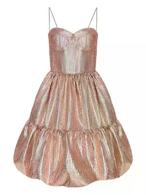 ANOUKI Metallic Gathered Minidress - Pink
