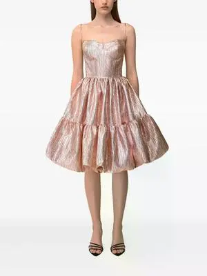 ANOUKI Metallic Gathered Minidress - Pink