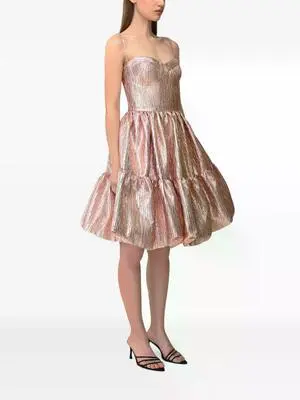ANOUKI Metallic Gathered Minidress - Pink