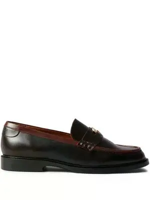 Claudie Pierlot Leather Loafers With Gold Medal Detail