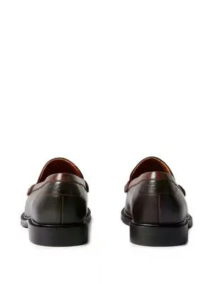Claudie Pierlot Leather Loafers With Gold Medal Detail