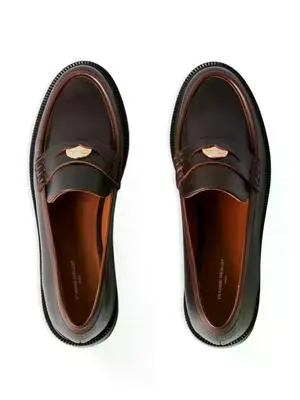 Claudie Pierlot Leather Loafers With Gold Medal Detail