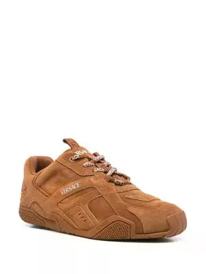 Versace Galaxia Suede Lace-up Sneakers - Brown