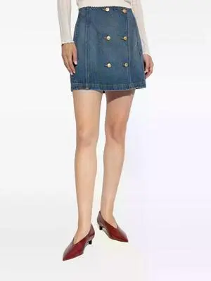 Ulla Johnson Button-embellished Denim Skirt - Blue