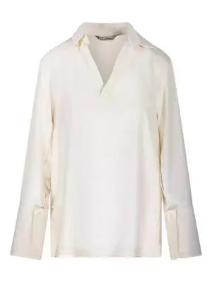 Max Mara V-neck Blouse - 005 Bianco Avorio