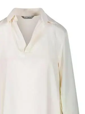 Max Mara V-neck Blouse - 005 Bianco Avorio