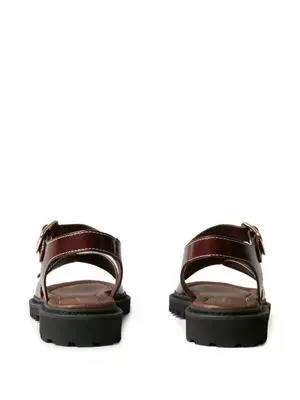 Claudie Pierlot Leather Buckle Sandals - Brown
