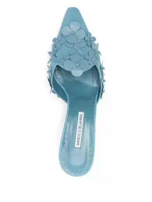 Manolo Blahnik 50mm Harnes Mules - Blue