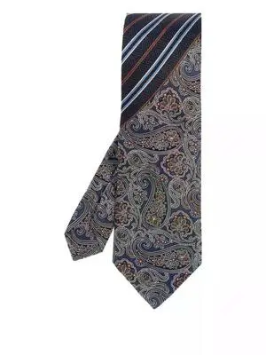 Etro Paisley Silk Neck Tie - Blue