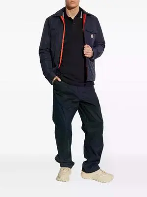 Moncler Embroidered-logo Polo Shirt - Blue