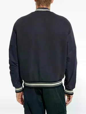 Moncler Striped Rib-knit Bomber Jacket - Blue