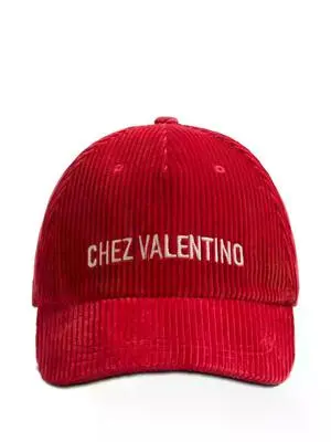Valentino Garavani Velvet Baseball Cap - Red