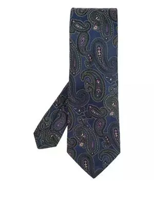 Etro Paisley-print Silk Neck Tie - Blue