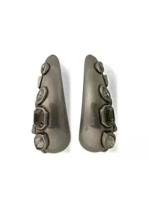 Etro Gemstone-embellished Hoop Earrings - Silver