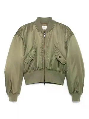 Saint Laurent Cropped Bomber Jacket - Green