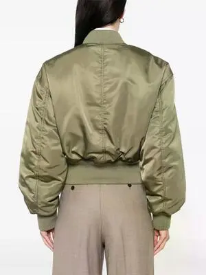 Saint Laurent Cropped Bomber Jacket - Green