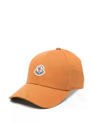 Moncler Logo-Patch Cotton Cap Brown