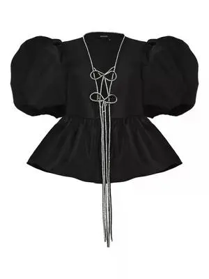 ANOUKI Puff-sleeve Tie-front Blouse