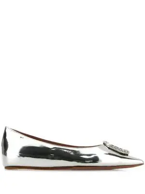 Amina Muaddi Camelia Ballet Flats - Silver
