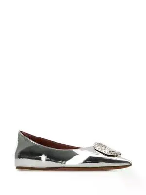 Amina Muaddi Camelia Ballet Flats - Silver