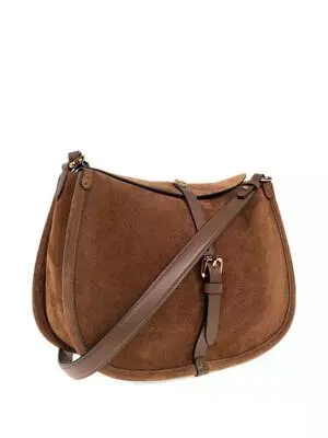 Etro Suede Crossbody Bag With Buckle Detail