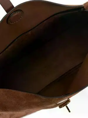 Etro Suede Crossbody Bag With Buckle Detail