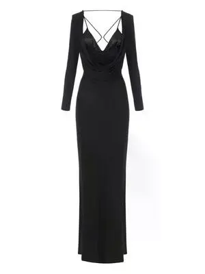 Elisabetta Franchi Draped Long-sleeve Dress