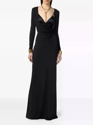 Elisabetta Franchi Draped Long-sleeve Dress