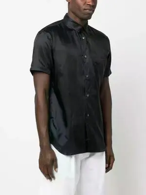 Comme Des Garçons Satin-finish Short-sleeve Shirt