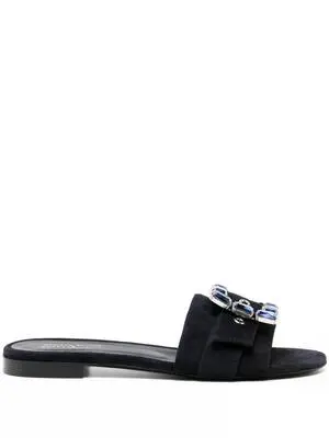 MADISON MAISON Fade Jeweled Buckle Khaki Sandals - Blue