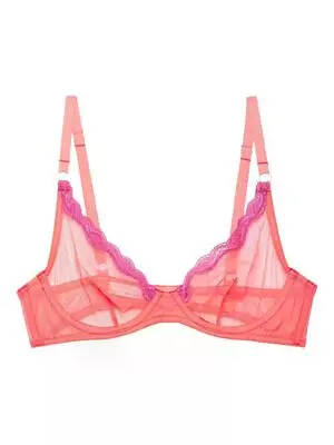 Fleur Du Mal Tulle Bra - Orange