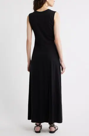 Treasure & Bond Side Ruched Cotton Maxi Dress
