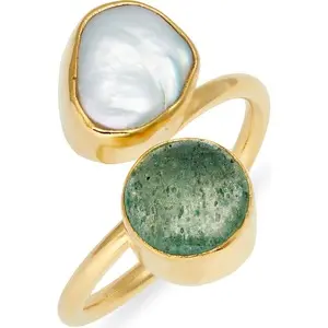 KIARA BY KI-ELE Pearl And Quartz Vermeil Wrap Ring - Gold