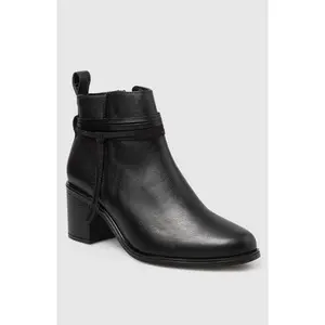 MANELA Alex Block Heel Bootie - Black