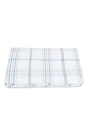 MATOUK August Plaid 500 Thread Count Fitted Sheet - Navy