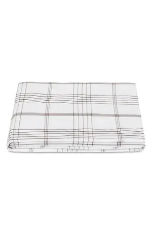 MATOUK August Plaid 500 Thread Count Fitted Sheet - Sable