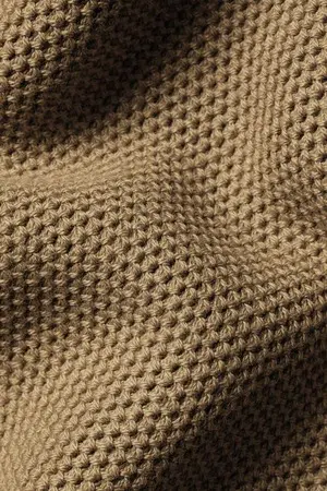 CHARLES TYRWHITT Cotton Zip Neck Sweater - Camel