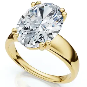 BLISS DIAMOND 4ct Oval Lab Grown Diamond Solitaire Ring - 14k Yellow Gold