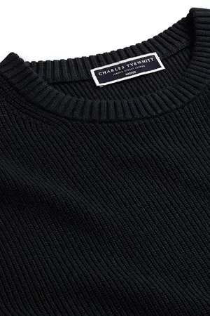 CHARLES TYRWHITT Cotton Rib Crew Neck Sweater