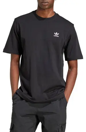 ADIDAS ORIGINALS Trefoil Essentials Cotton T-shirt - Black