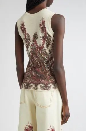 Etro Floral Paisley Silk & Cashmere Shell