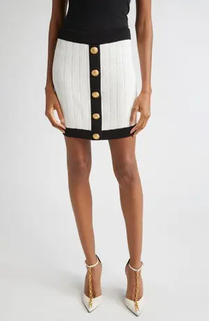 Balmain Contrast Stitching Skirts
