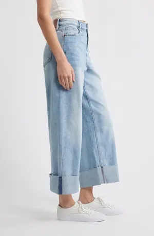 HIDDEN JEANS Cuffed Wide-leg Jeans