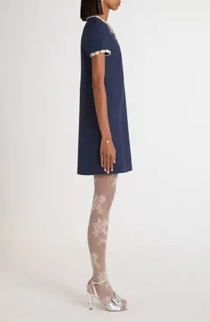 Valentino Garavani Crystal Embellished Bow Shift Dress
