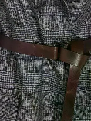 Brunello Cucinelli Belted Check Pattern Blazer