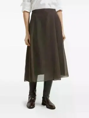 Brunello Cucinelli Silk Midi Skirt