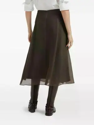 Brunello Cucinelli Silk Midi Skirt