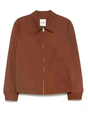 Sandro Zip-up Pointed-collar Jacket - Brown